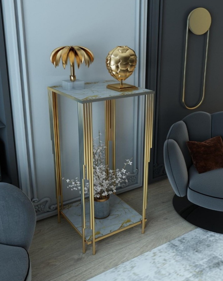 MASUTA METALICA INALTA GUNES | Gold House Concept